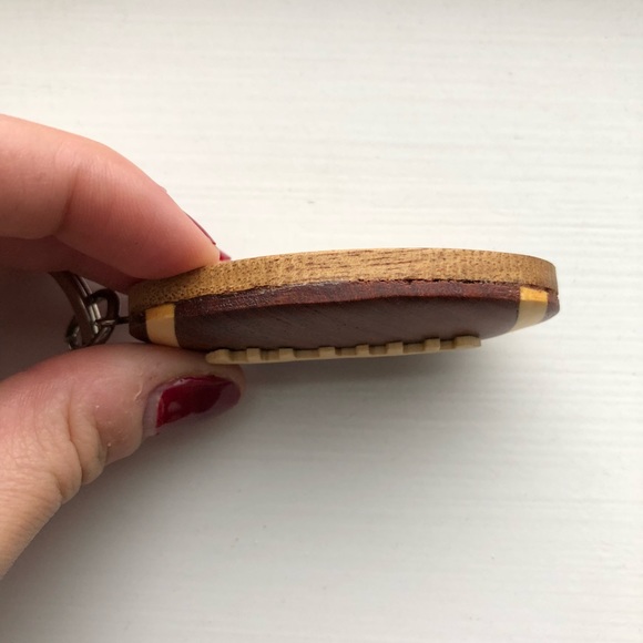 Vintage | Accessories | Vintage Brown Wooden Football Keychain | Poshmark